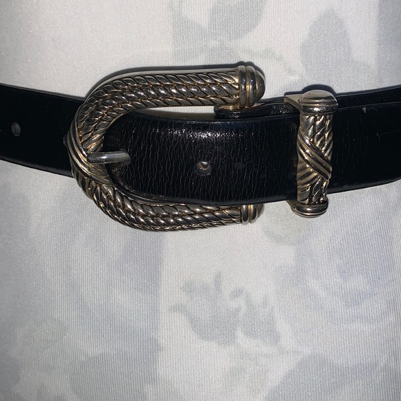 Millennium | Accessories | Millennium Black Genuine Leather With Silver And Gold Tone Buckle ...